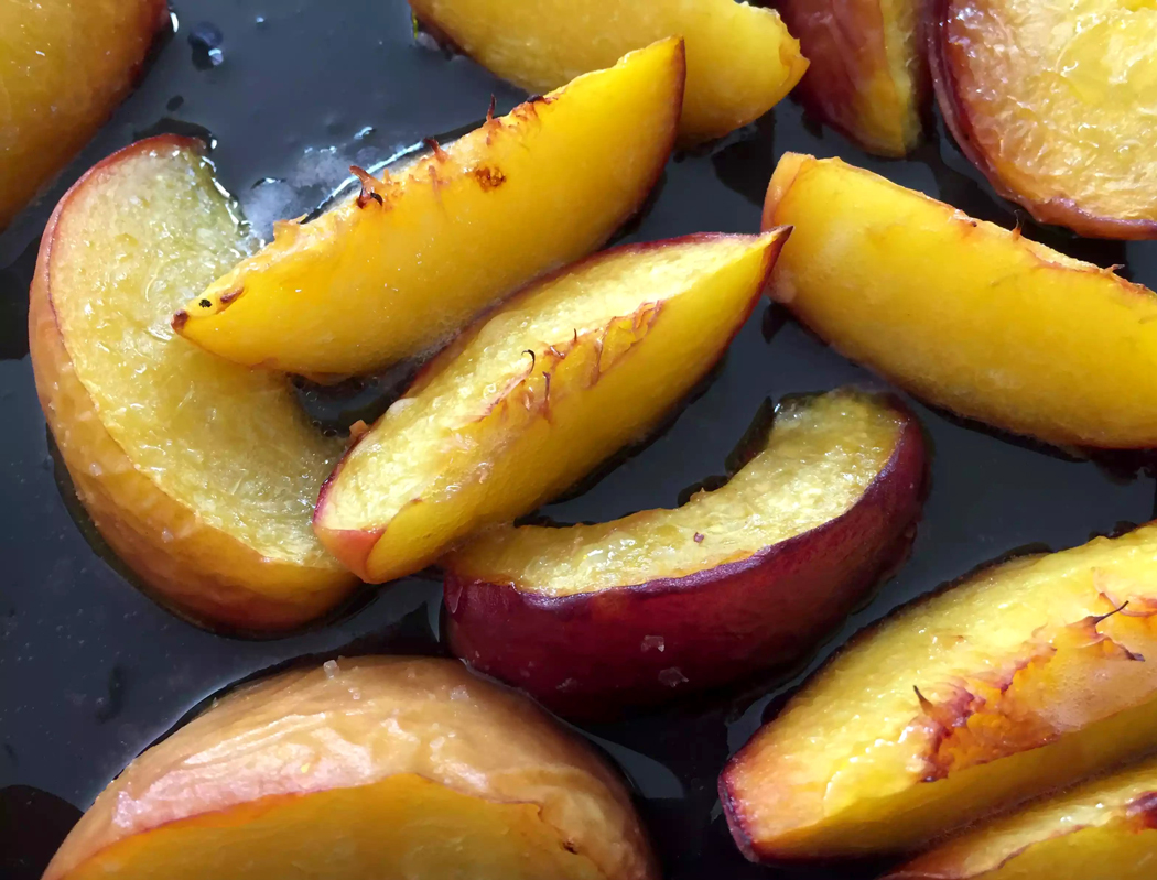 Roasted Peach, Feta & Pistachio Salad with a Honey & Mustard Dressing ...
